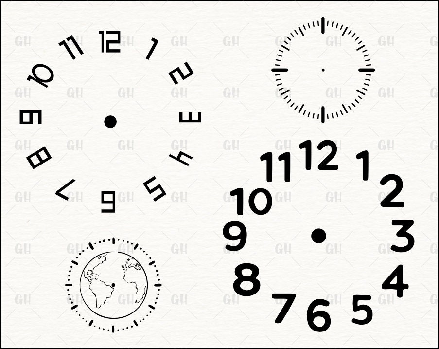 CLOCK FACE SVG Bundle Clock Face Clipart Clock Face Svg for - Etsy ...