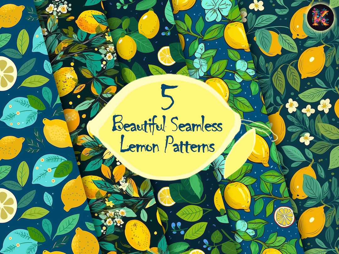 Zesty Citrus Delightslemon Seamless Digital Pattern Collection - Etsy