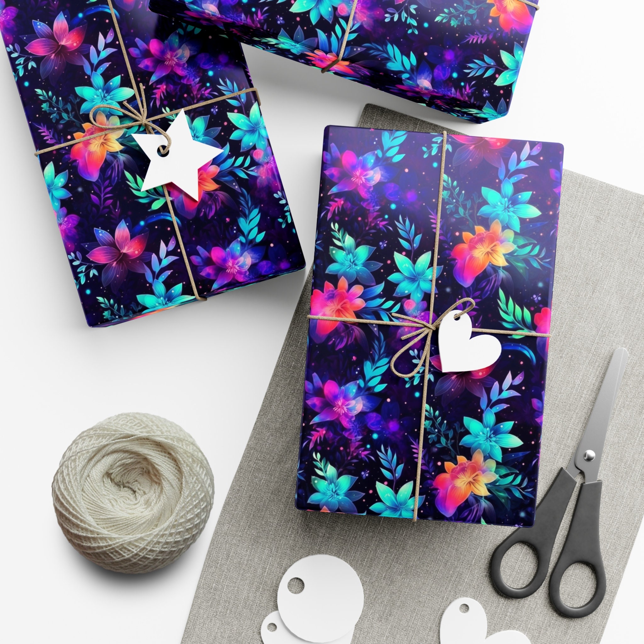 Neon Flowers Seamless Digital Pattern Collection for Gift Wrap - Etsy