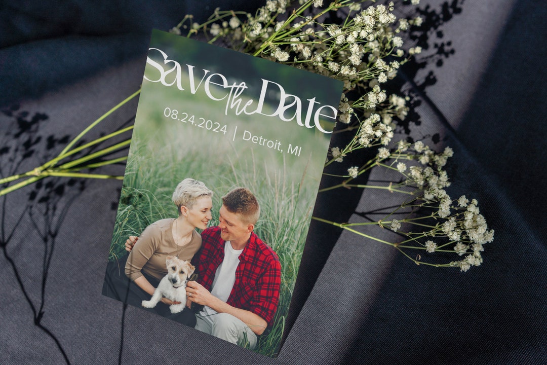 Minimalist Modern Save the Date Wedding Invitation - Etsy