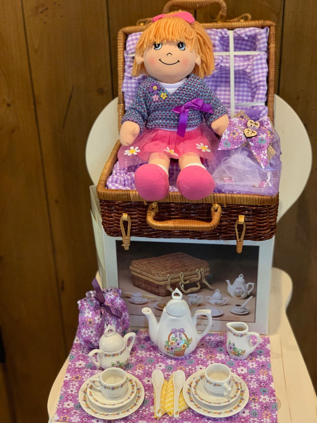 French Flower Basket Vintage Astor Lane Child's Tea Party Tea Set - Etsy