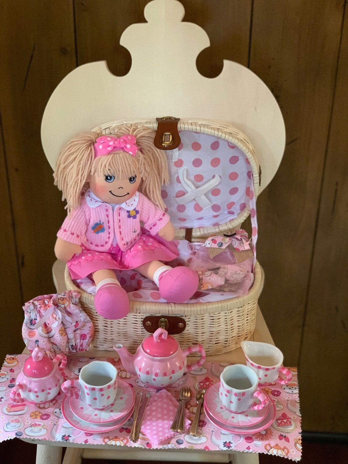 Pink Polka Dots Delton Child's Tea Party Tea Set - Etsy