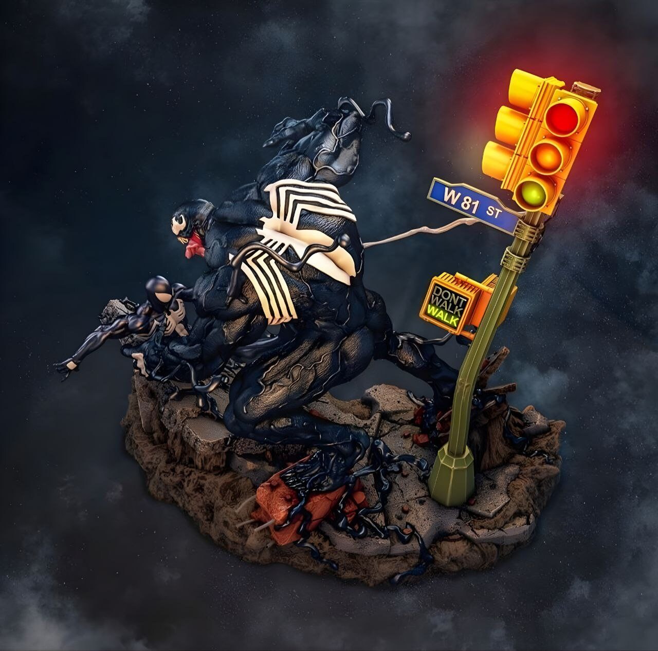 Venom Vs Spiderman Black Statue STL File, 3D Digital Printing STL File ...