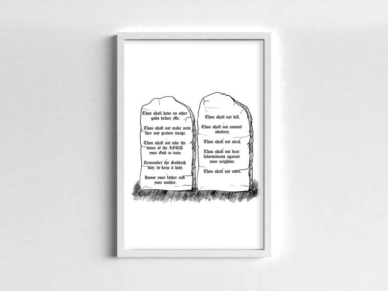 The Ten Commandments Sign DIGITAL DOWNLOAD Ten Commandments - Etsy