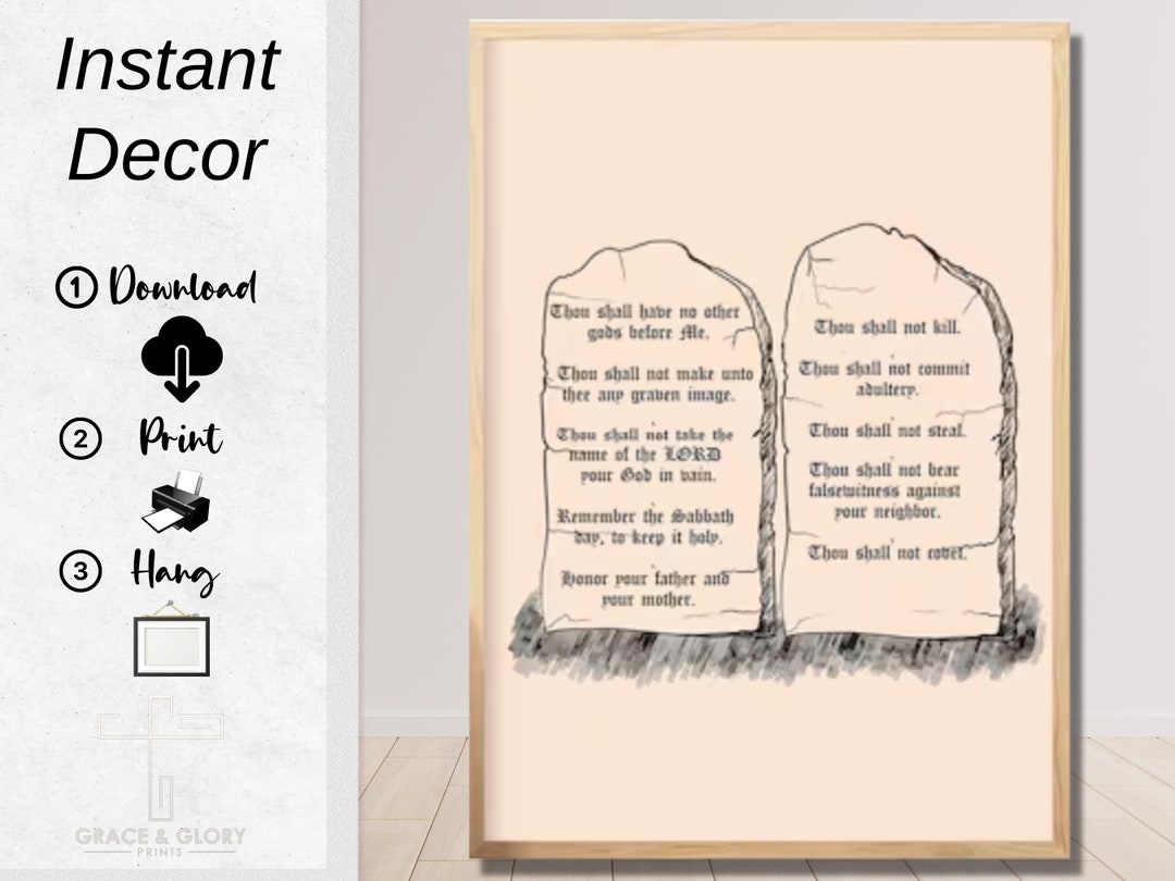 The Ten Commandments Sign DIGITAL DOWNLOAD Ten Commandments - Etsy