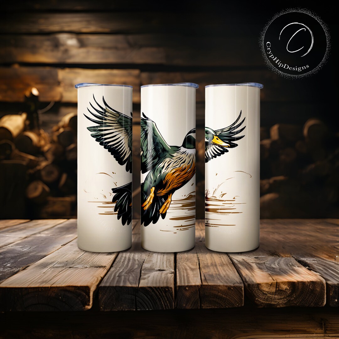 Bird Hunting Design, Duck, 20 Oz Seamless Skinny Tumbler Wrap ...