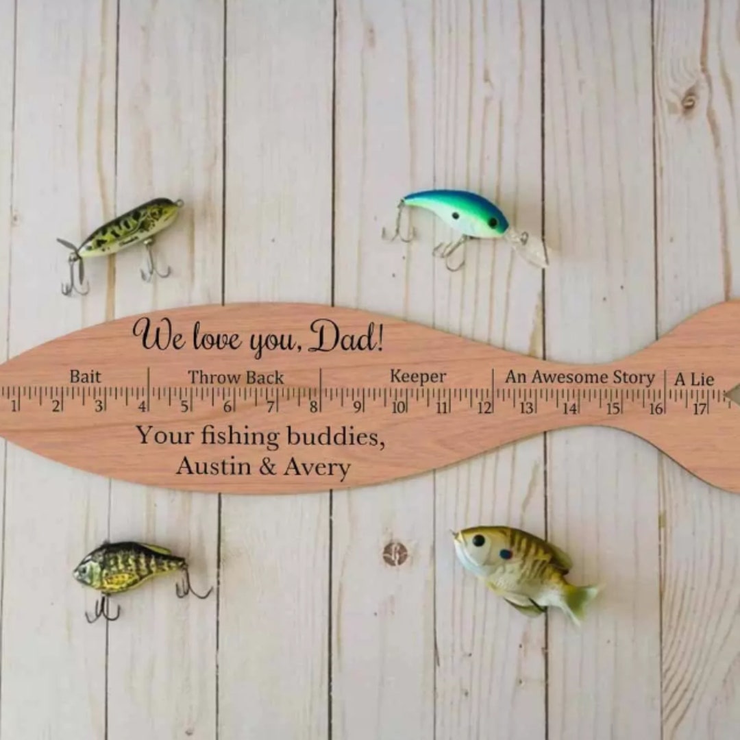 Customized Fish Measurement Display Gifts Handcrafted Wooden Ruler ...