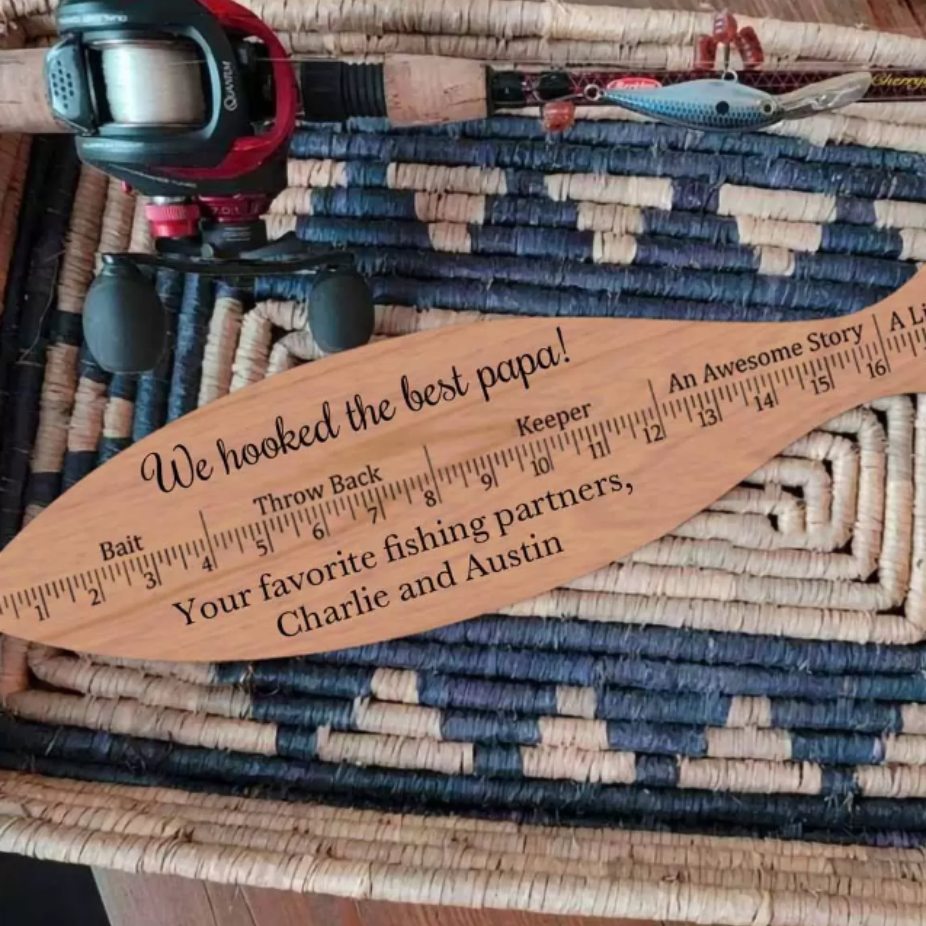 Personalized Wooden Fish Ruler Measurement Tool Fish Measurement ...