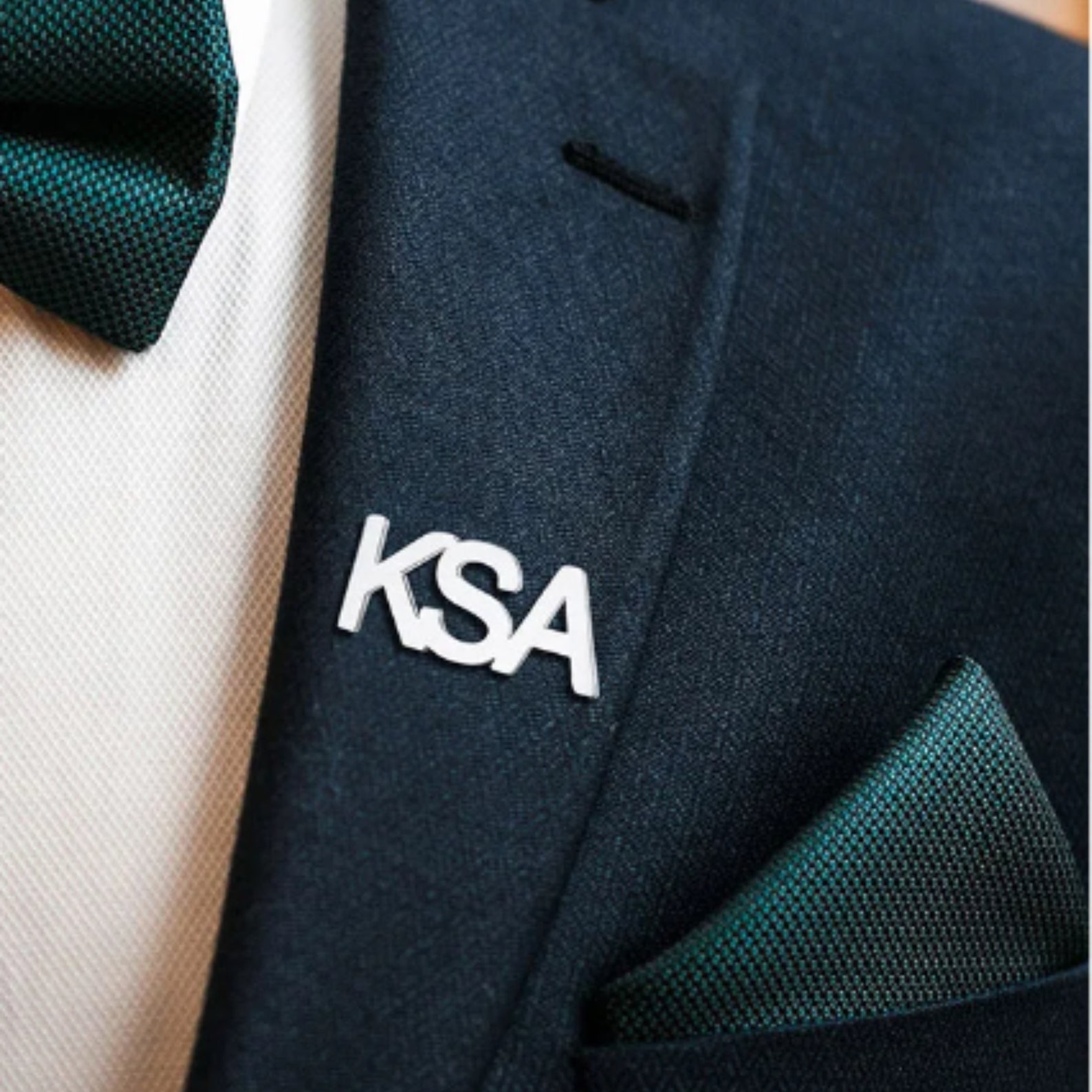 Custom Name Lapel Pin for Men Initial Brooch for Groom Personalized ...