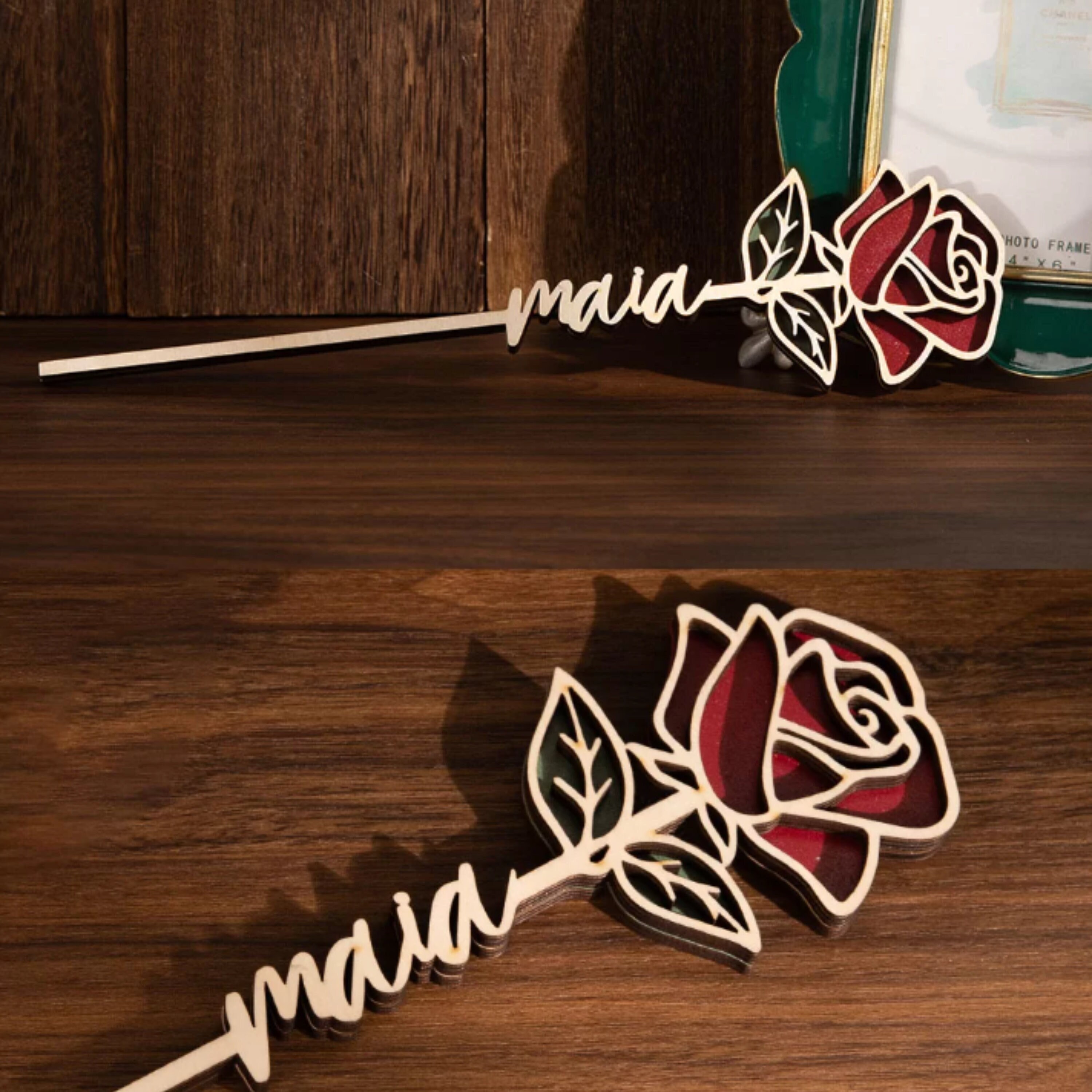 Custom Birth Month Flower Gifts for Women Wooden Birthflower Wood Decor ...