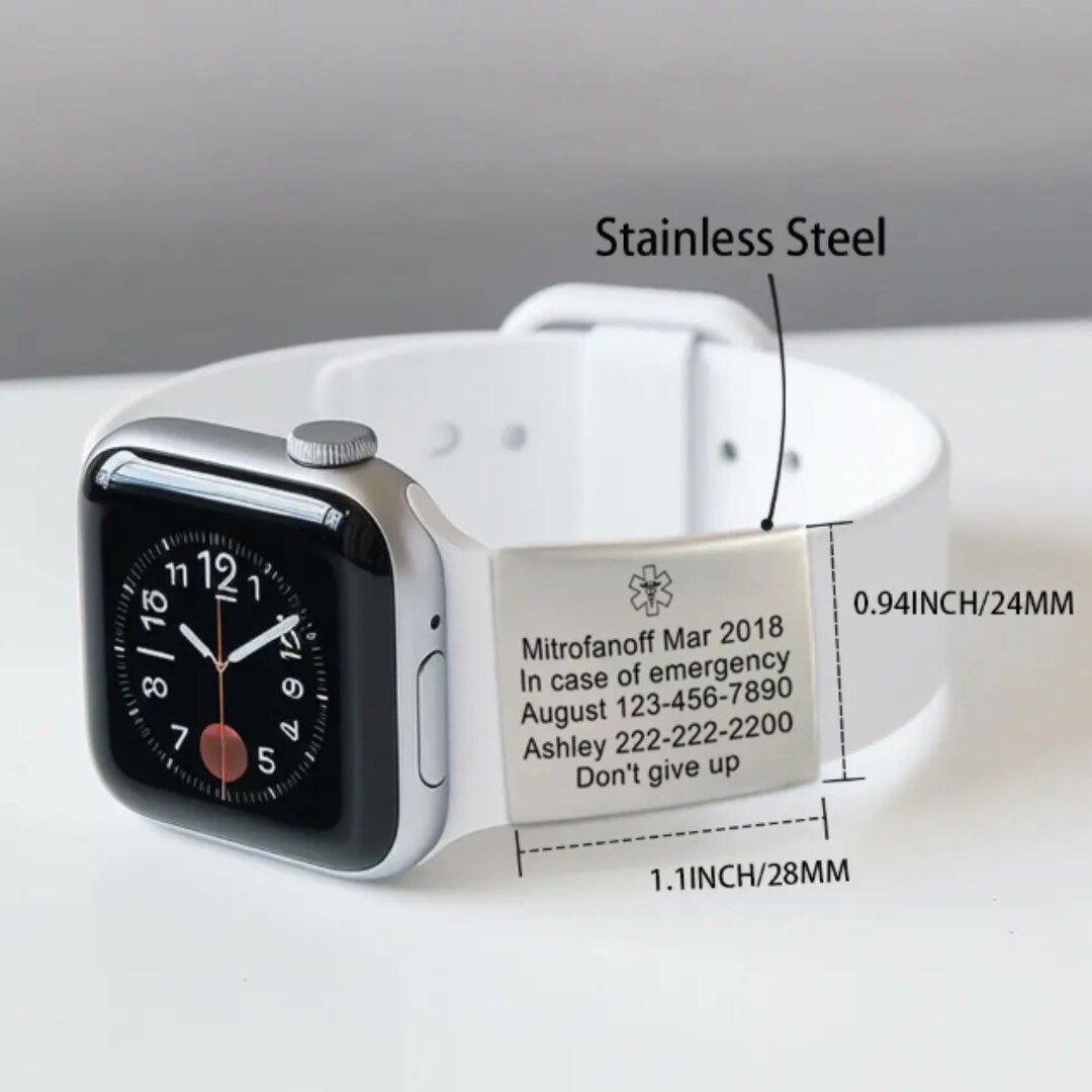 Personalized Medical Alert ID Tag for Watch Band Custom ID Tag ...