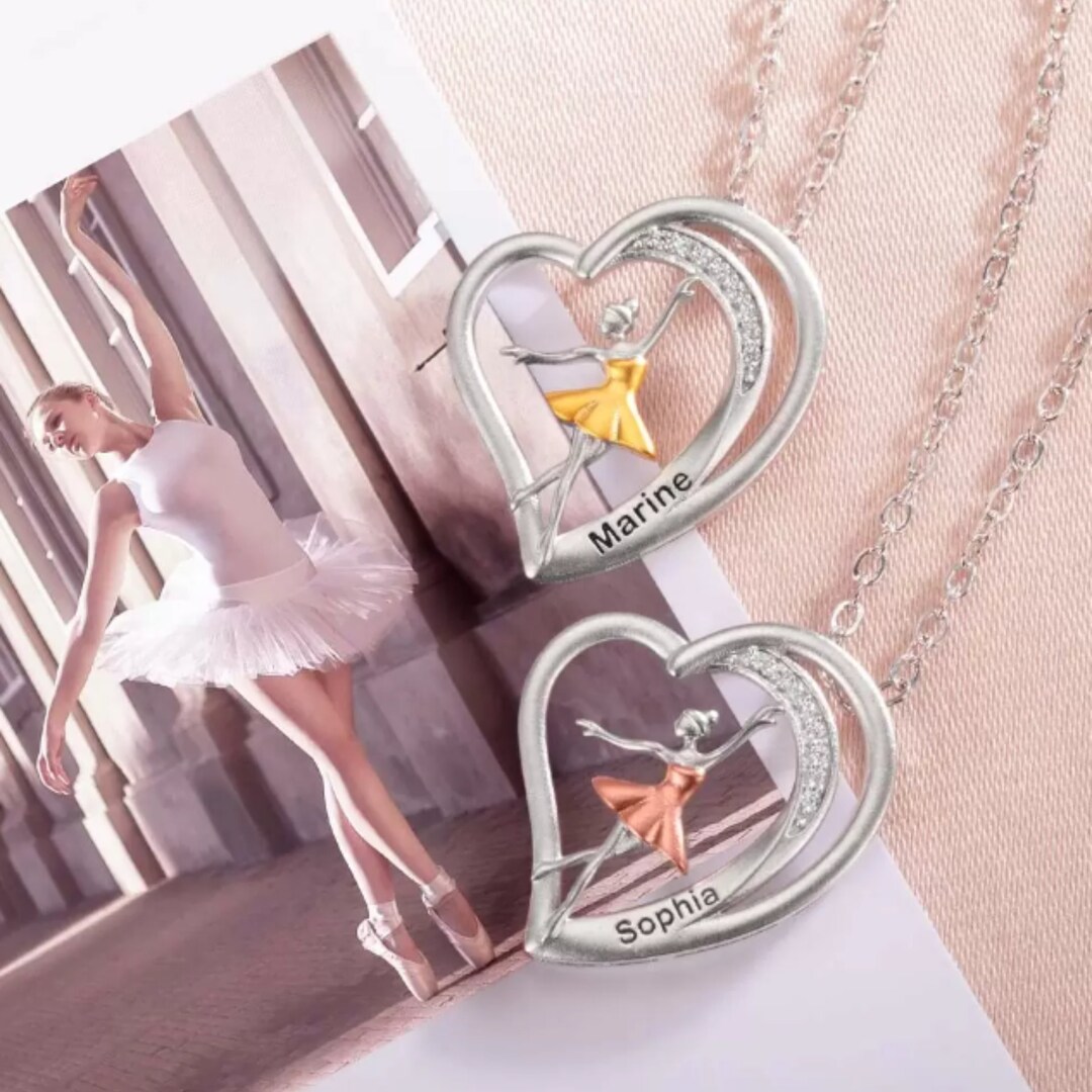 Customized Heart Ballet Dance Necklace Personalized Dance Pendant Gift ...