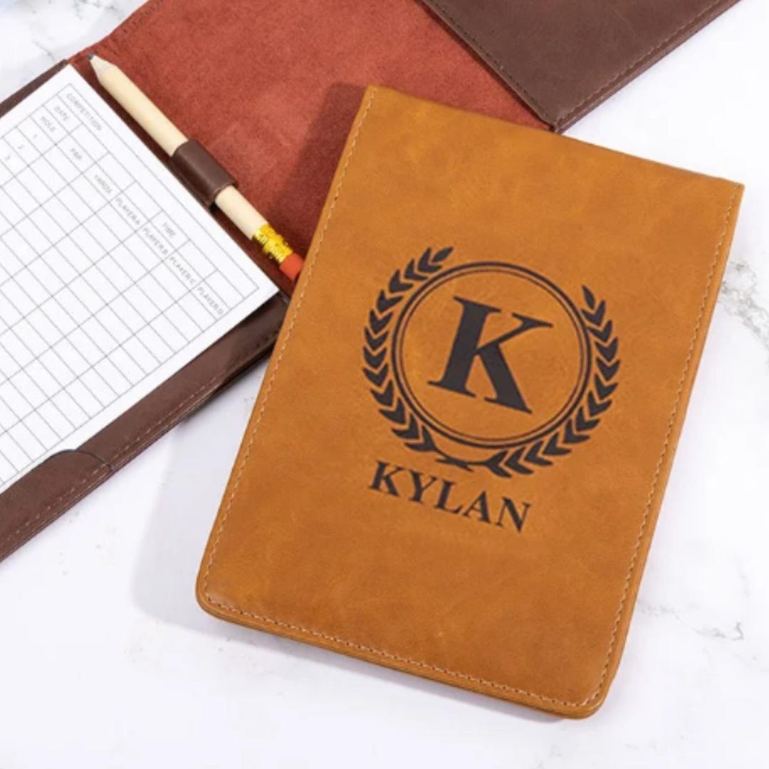 Personalized Golf Scorecard Holder Monogram Engraved Book Cover Wedding ...