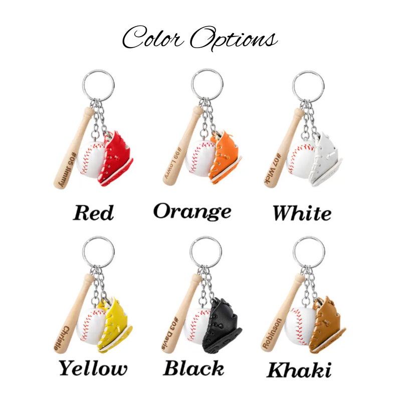 Custom Baseball Keychain With Name Engraved, Cute Keyring Gift for ...
