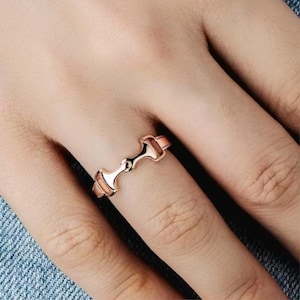 Personalized Name Engraving Horse Bit Ring Unisex Dainty Jewelry Custom ...