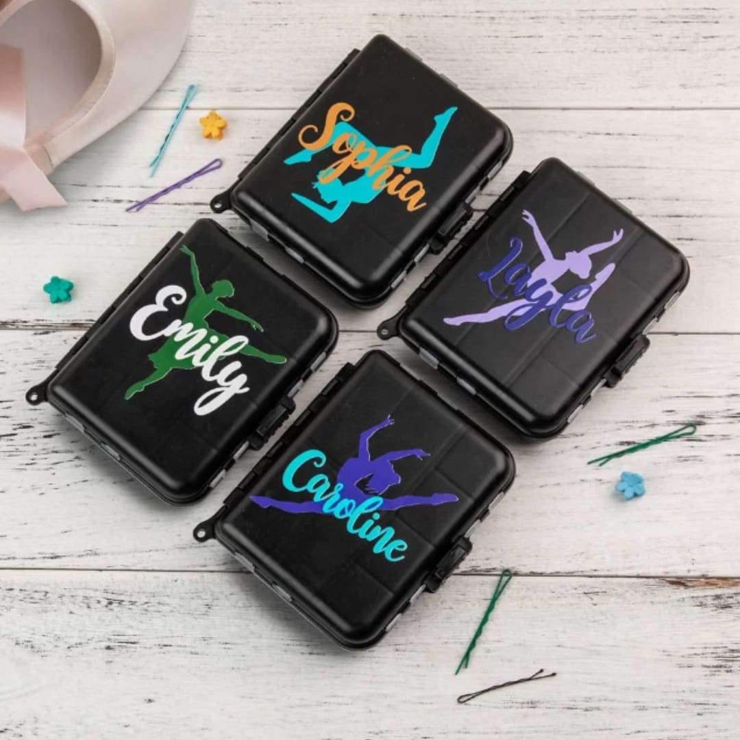 Custom Dance Pose Hair Pins Case With Name Personalized Organizer for ...