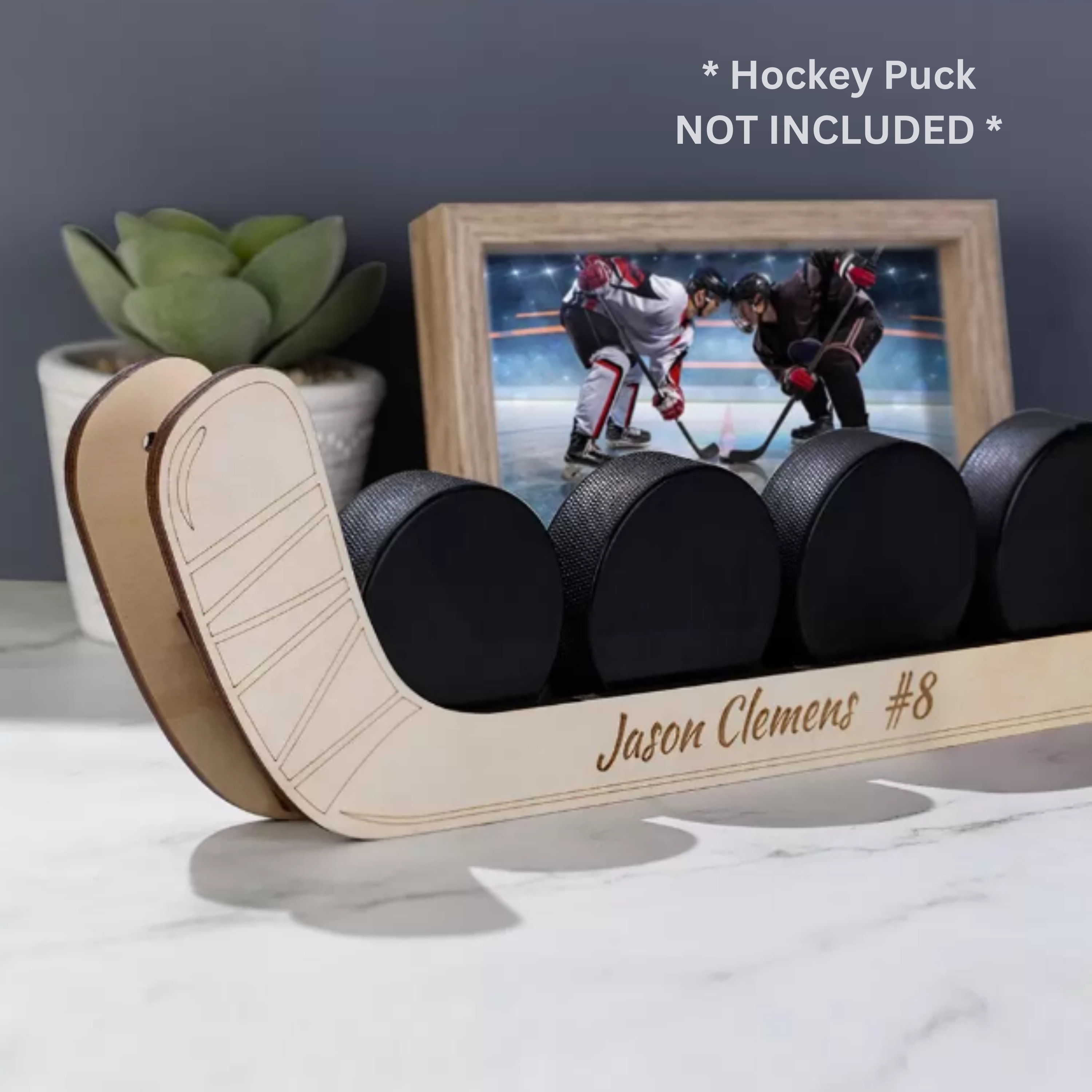 Customized Hockey Puck Display Shelf Gifts for Hockey Players Wooden ...