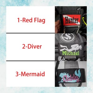 Personalized Scuba Dive Name Tag Custom Embroidered BCD Strap Gift for ...