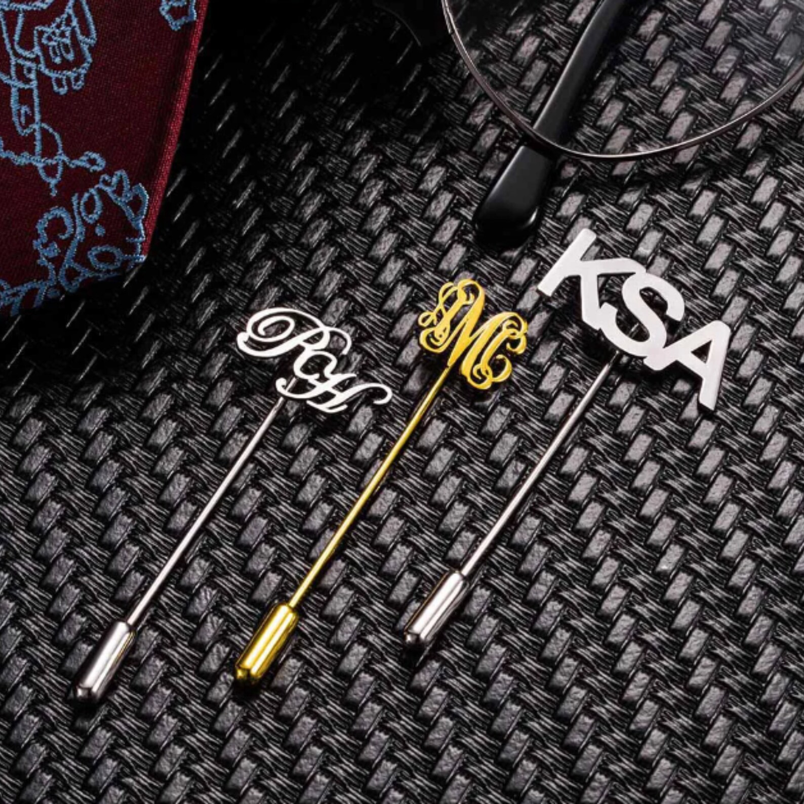 Custom Name Lapel Pin for Men Initial Brooch for Groom Personalized ...