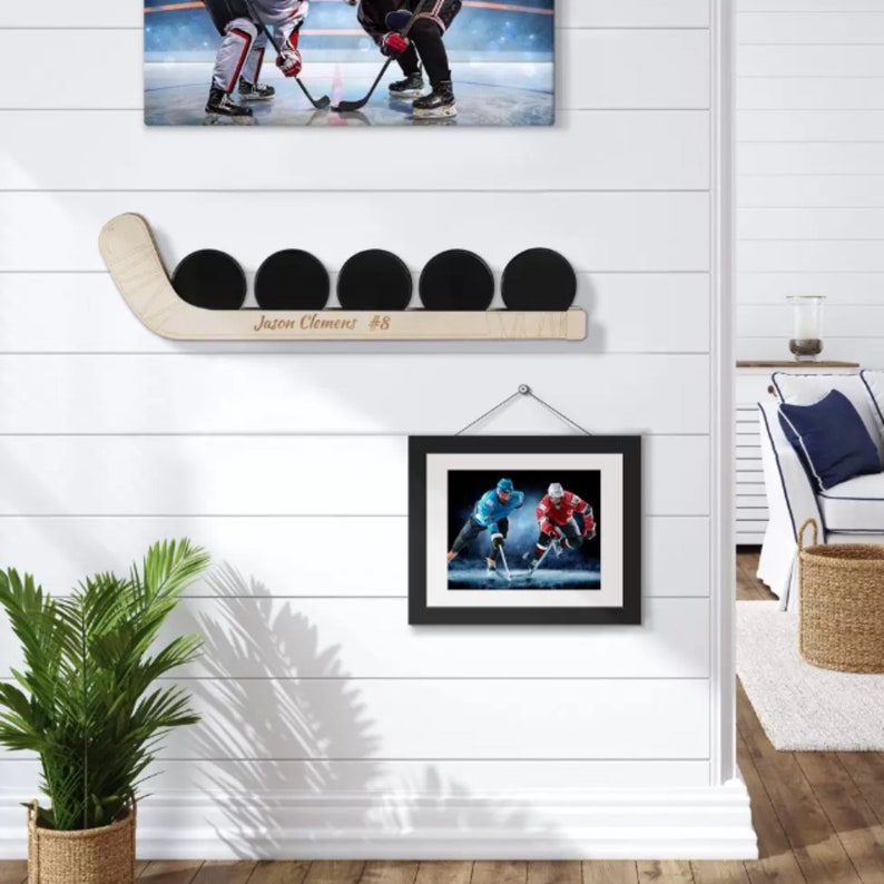 Customized Hockey Puck Display Shelf Gifts for Hockey Players Wooden ...