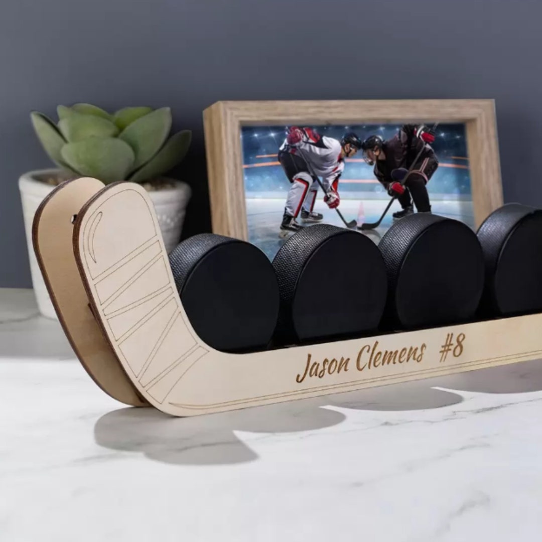Customized Hockey Puck Display Shelf Gifts for Hockey Players Wooden ...