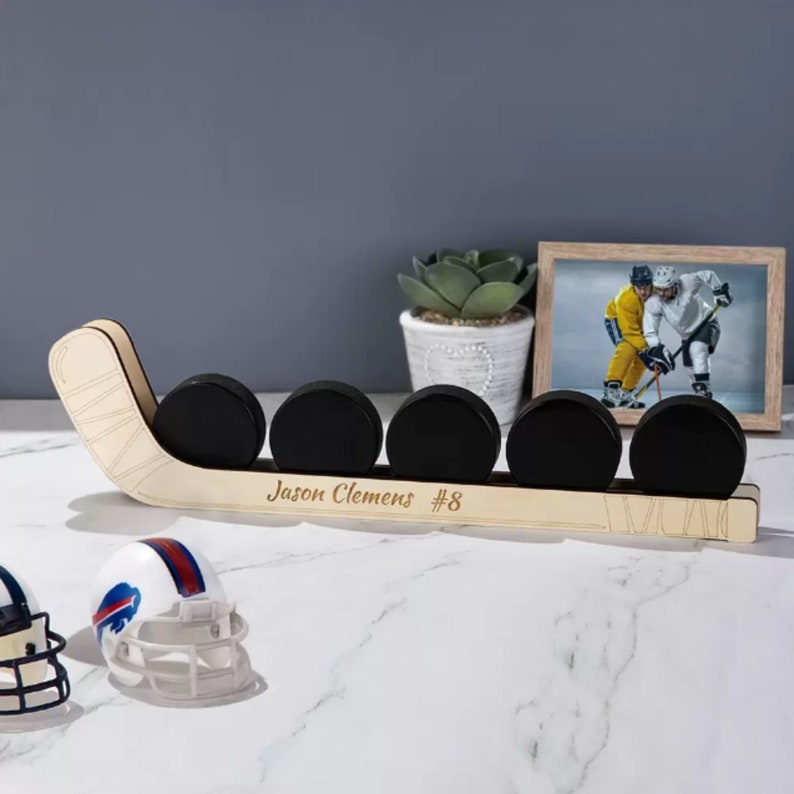 Customized Hockey Puck Display Shelf Gifts for Hockey Players Wooden ...