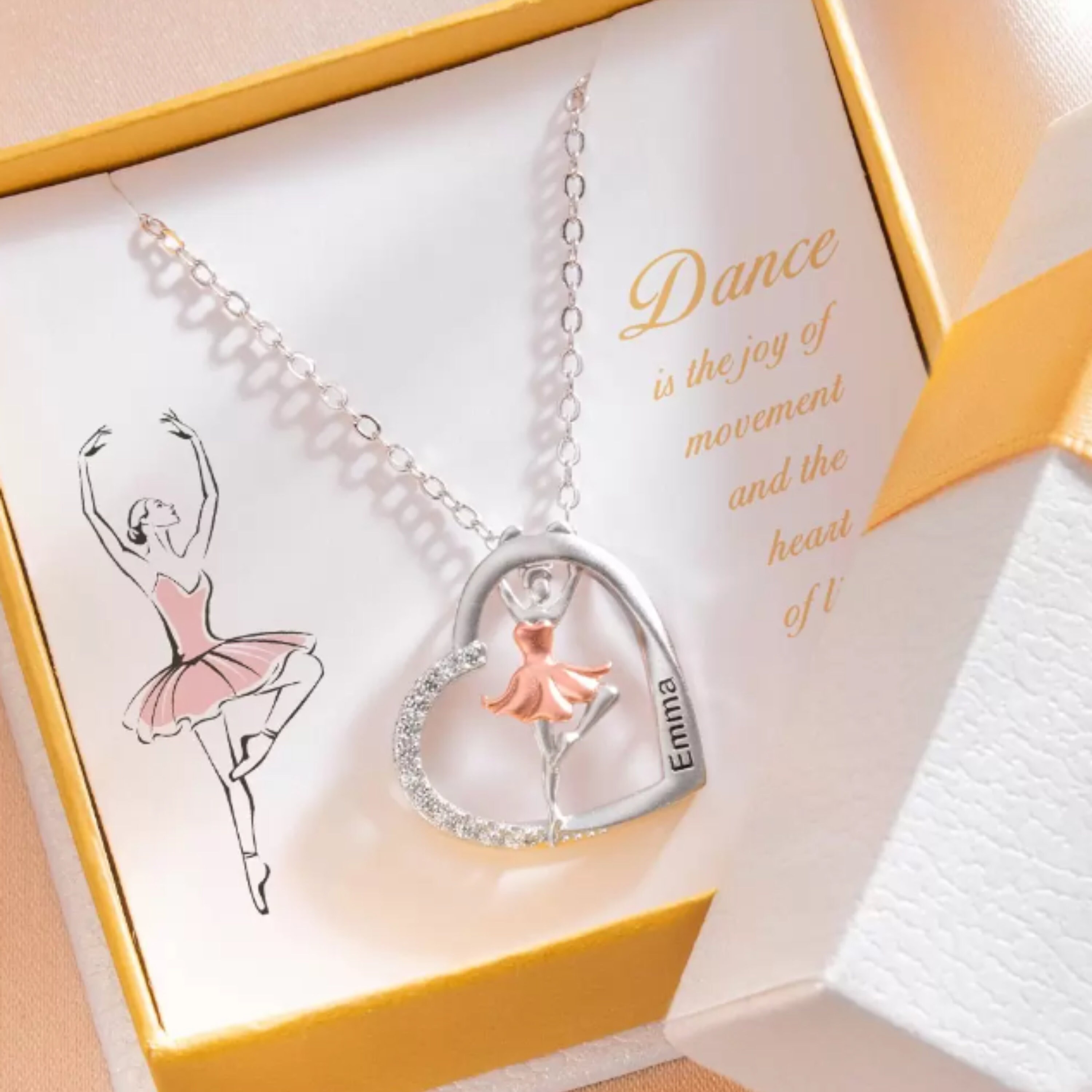 Customized Heart Ballet Dance Necklace Personalized Dance Pendant Gift ...