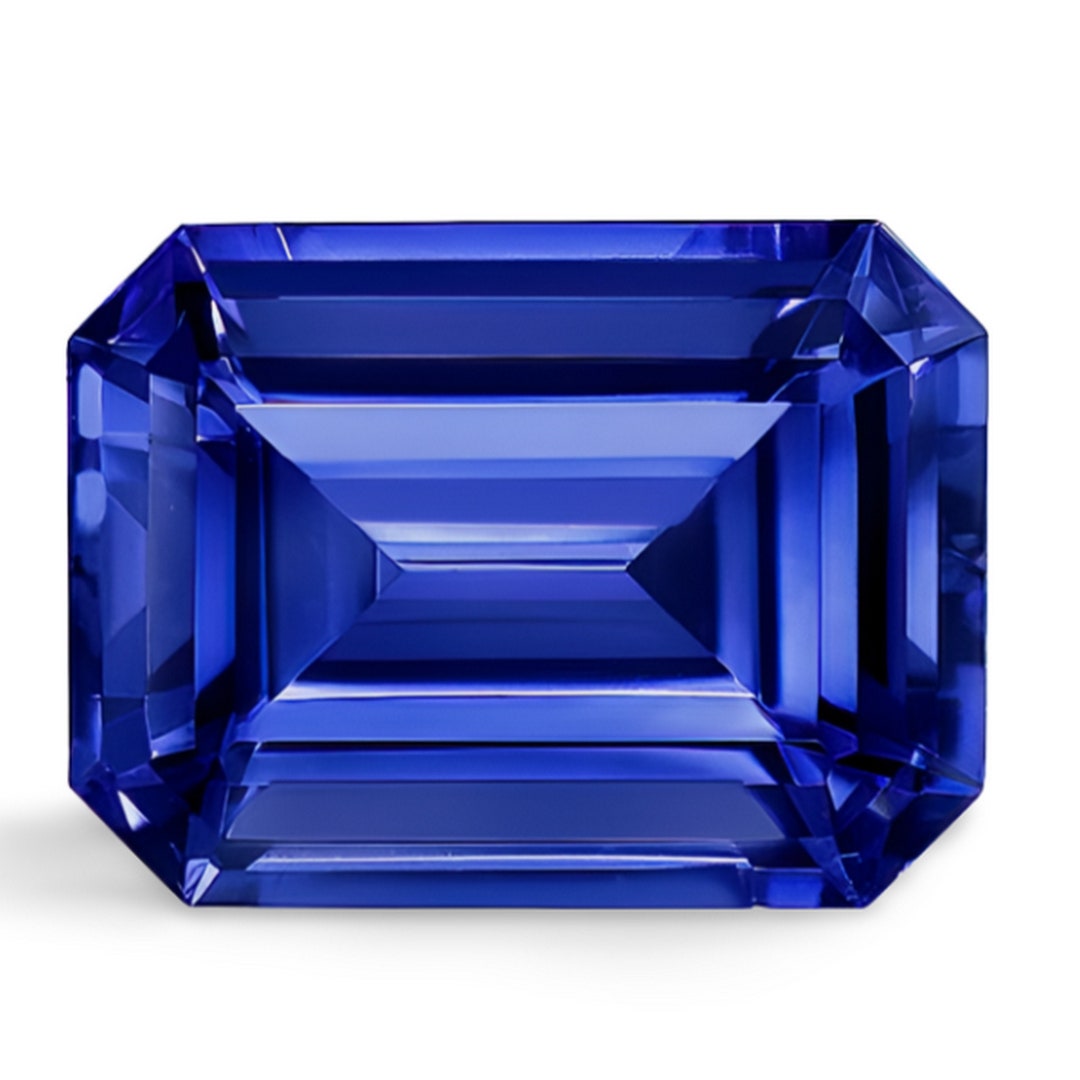Blue Sapphire Octagon emerald Cut Loose Gemstone Excellent Cut ...