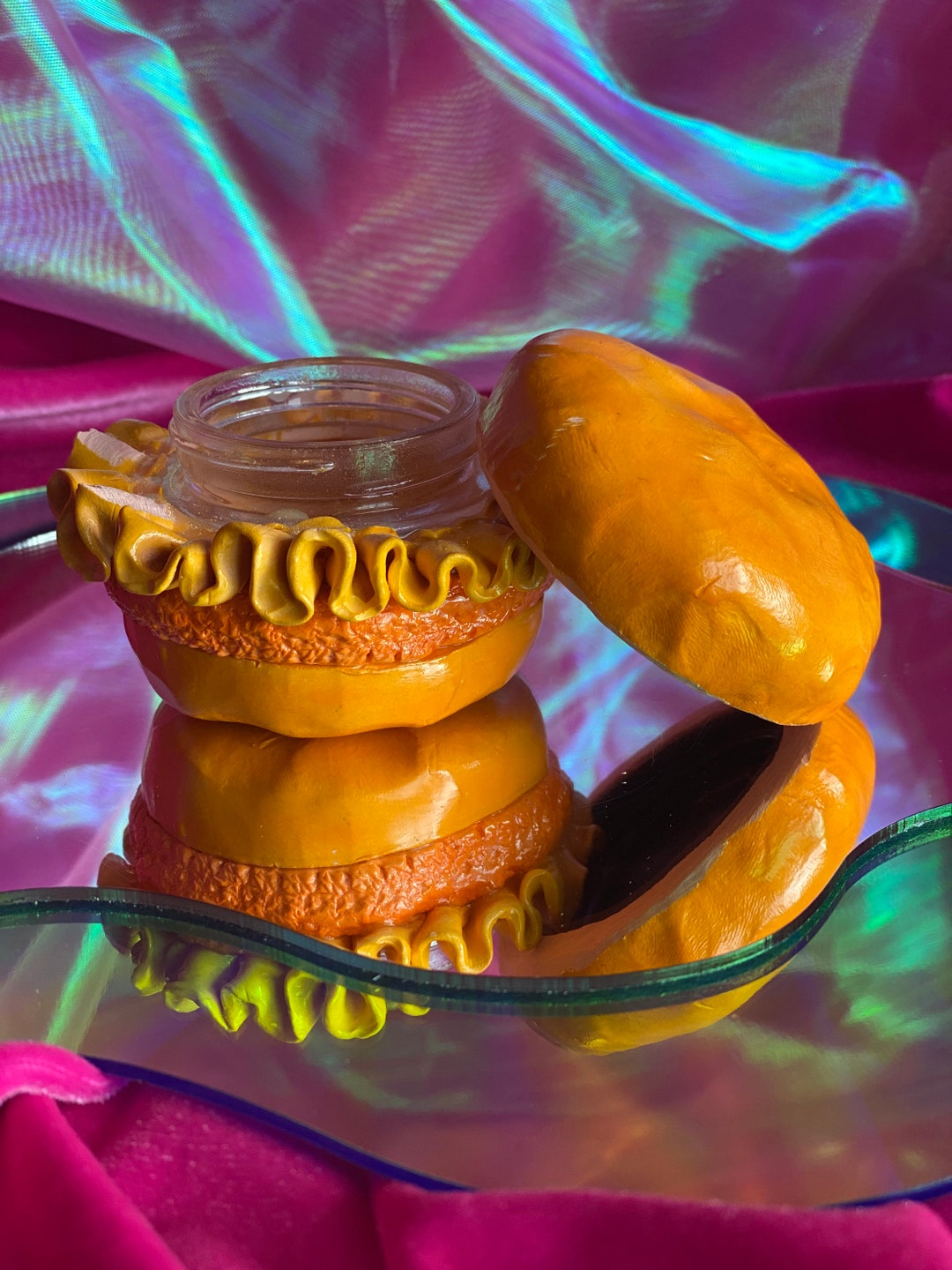 Orange Pretty Patty Jar (2oz) | Polymer Clay Stash Jar | Unique ...