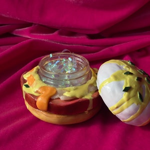Eggs Benedict Stash Jar (1oz) | Polymer Clay Stash Jar | Unique ...
