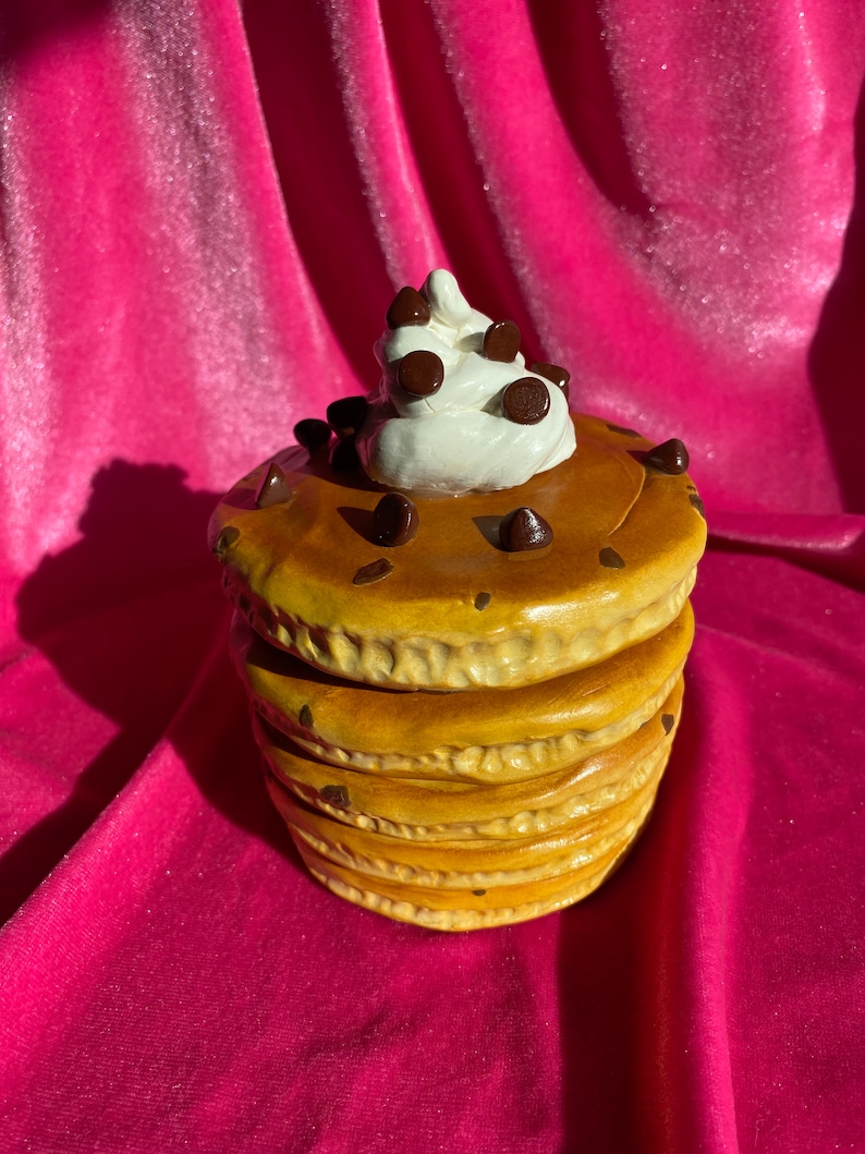 Chocolate Chip Pancake Stack Stash Jar 8oz Polymer Clay - Etsy