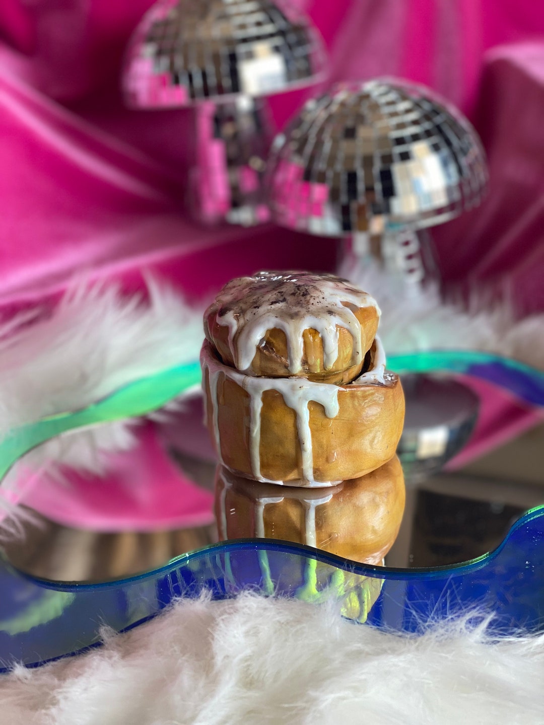 Saturday Mornin' Cinnamon Roll Stash Jar (2oz) | Polymer Clay Stash Jar ...