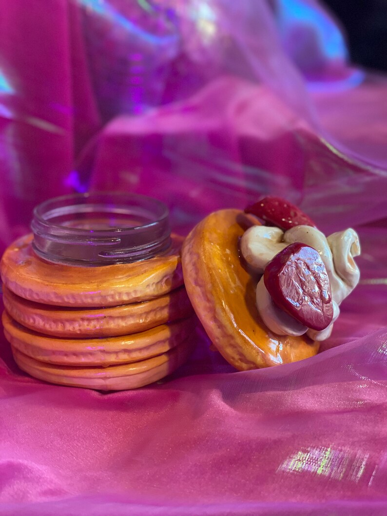 Pancake Stack Stash Jar (8oz) | Polymer Clay Stash Jar | Unique ...