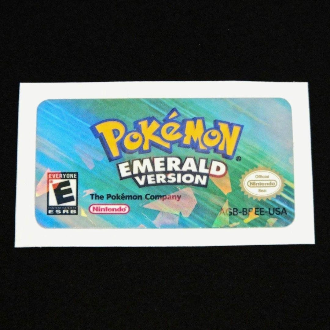 Pokémon Emerald (holographic) Replacement Label - Firered Leafgreen ...