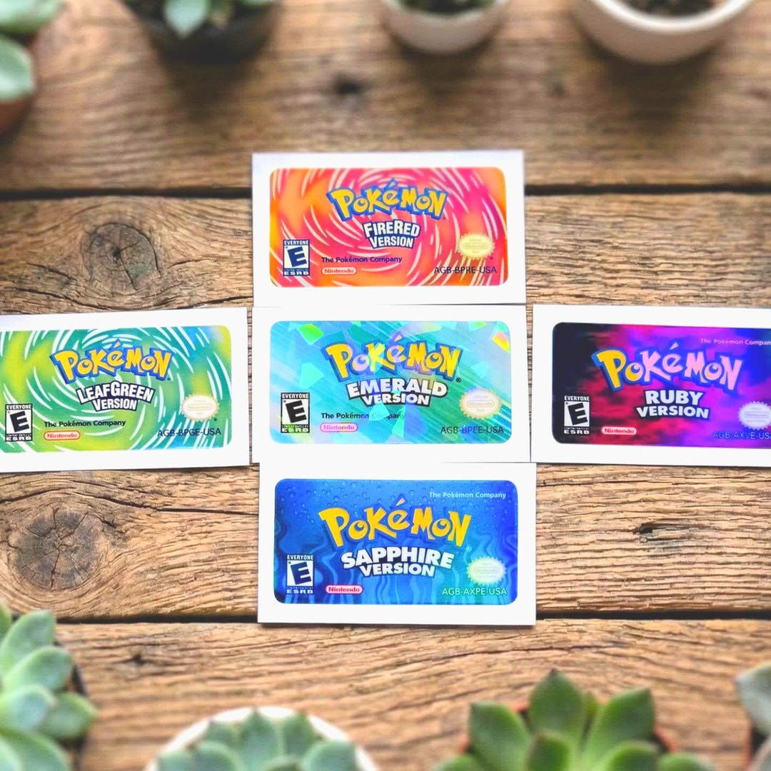 Pokémon Emerald (holographic) Replacement Label - Firered Leafgreen ...