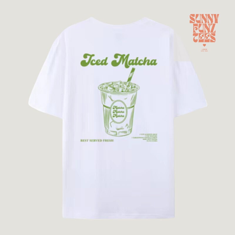 Retro Aesthetic Iced Matcha T-shirt Cute Matcha Lover Graphic Tee ...