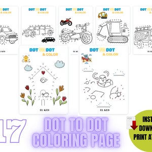 Printable Dot to Dot for Kids, Vehicle Tool Connect the Dots, Preschool ...