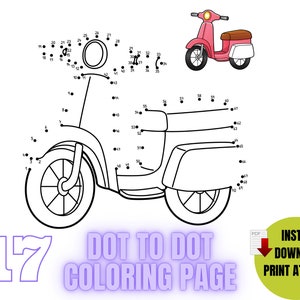 Printable Dot to Dot for Kids, Vehicle Tool Connect the Dots, Preschool ...