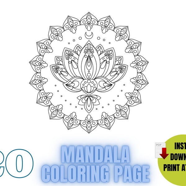 20 Mandala Coloring Books PDF Printable Coloring Pages Simple Mandalas ...