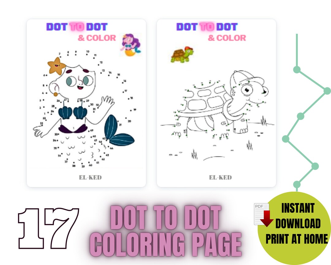 Dot-to-dot Activity Sheets for Kids, Connect Dots and Coloring Fun for ...