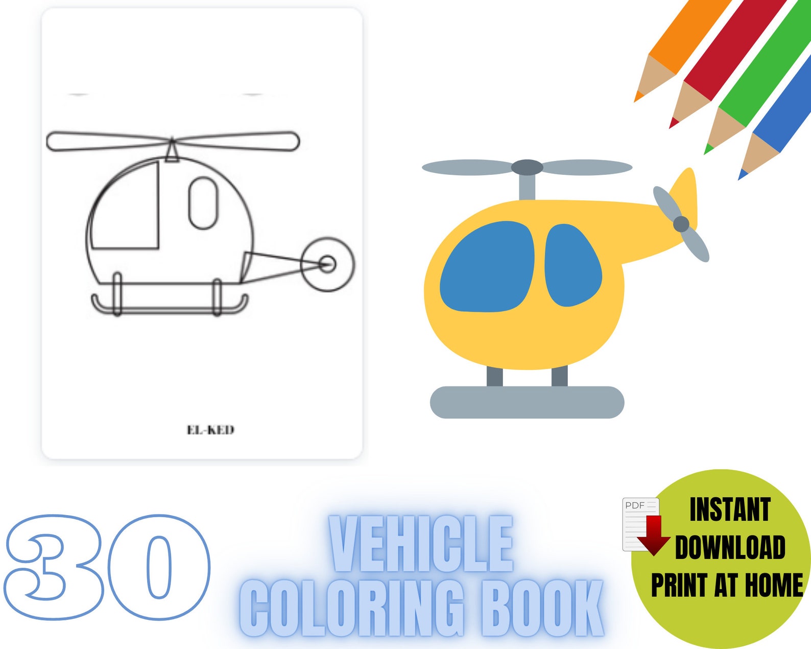 30 Vehicle Coloring Pages for Kids Printable Transportation Coloring ...