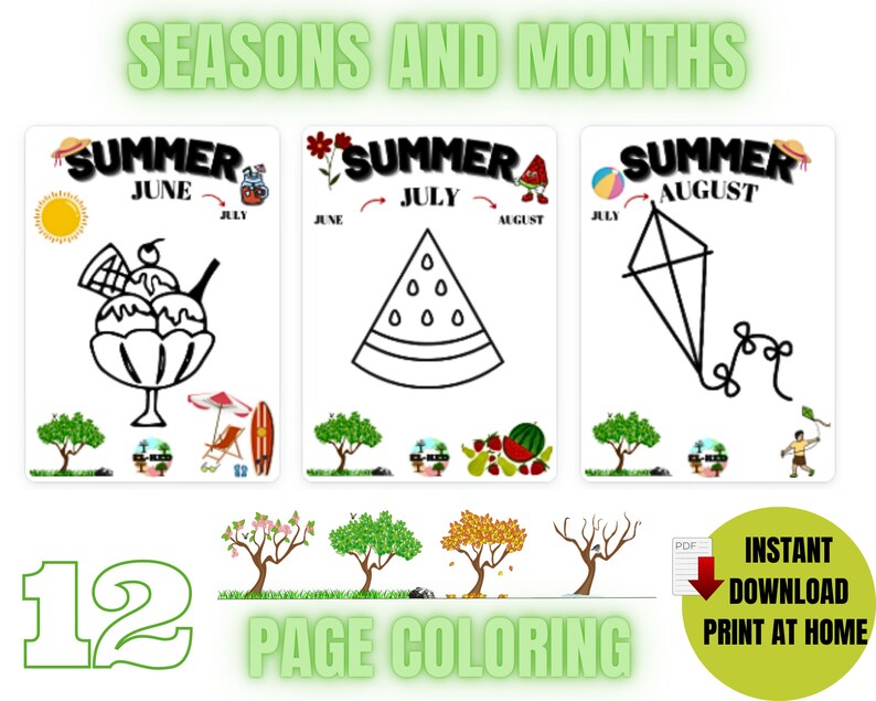 The Four Seasons of Fun: Printable Coloring Pages With Seasonal ...