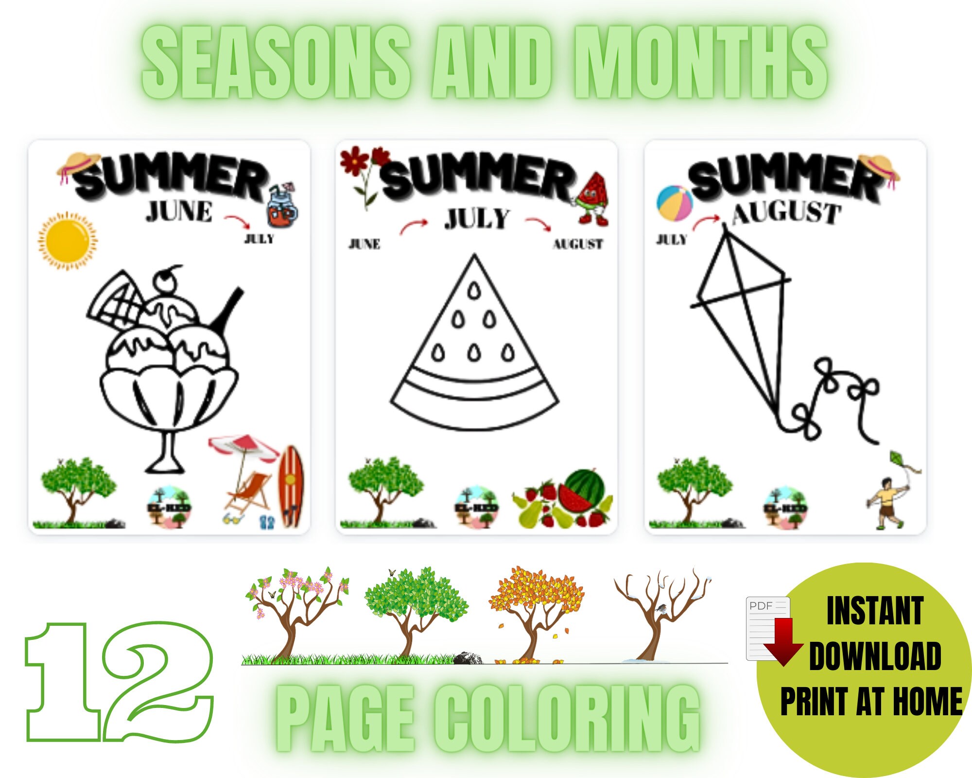 The Four Seasons of Fun: Printable Coloring Pages With Seasonal ...