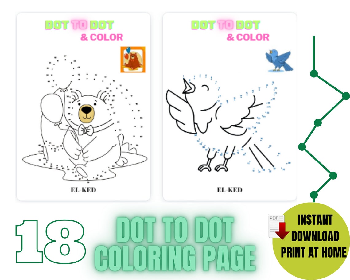 Dot to Dot, Dot to Dot Printable for Kids, Connect the Dots, Preschool ...
