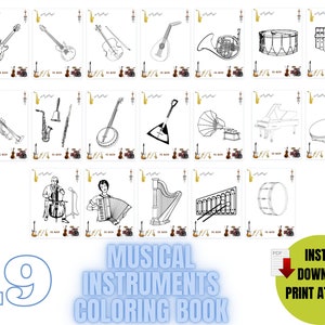 Musical Instrument Coloring Pages - Use at Home or School - Music ...