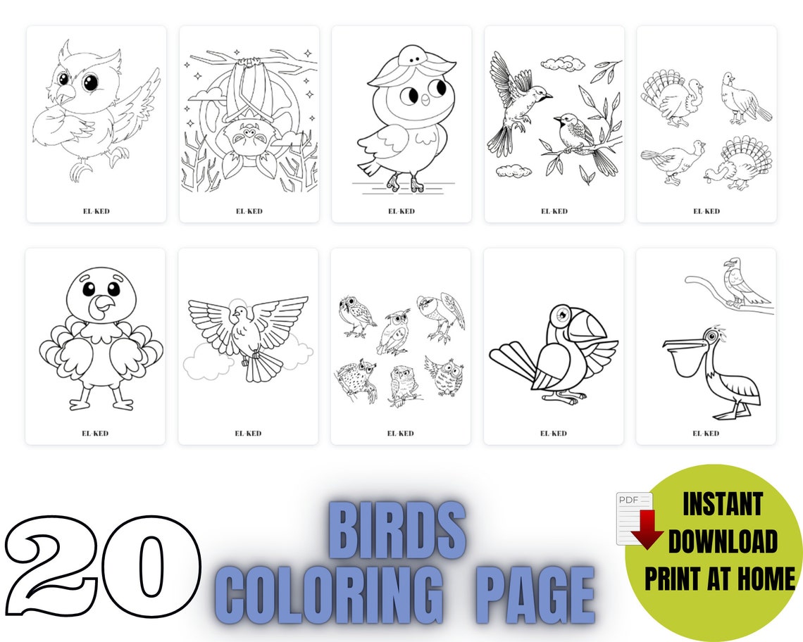 Birds Coloring Pages, Birds PDF, Printable Birds, Birds Coloring Pages ...