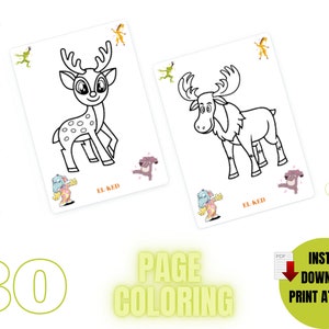 Coloring Pages Pack, 30 Animal Coloring Pages for Kids, Coloring Book ...