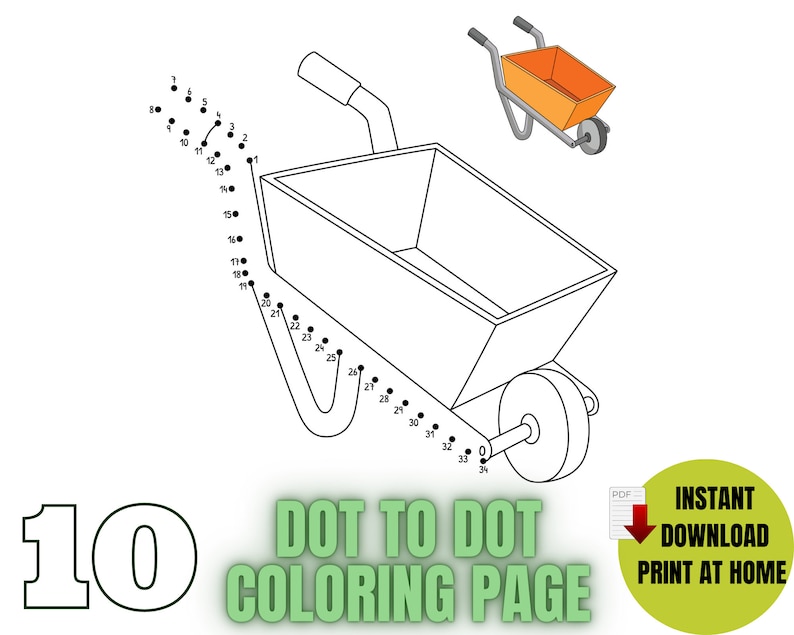 10 Pages Kids Dot to Dot, Farm , Farm Animals Connect the Dots ...