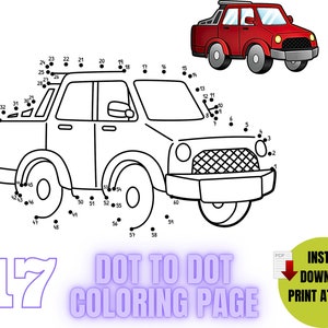 Printable Dot to Dot for Kids, Vehicle Tool Connect the Dots, Preschool ...