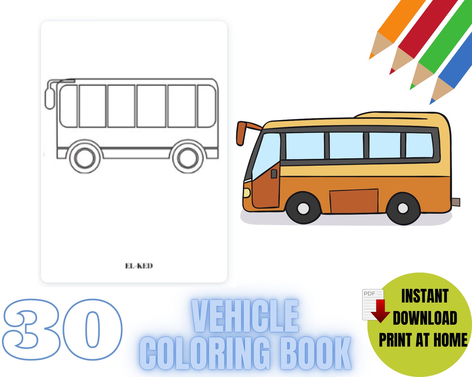 30 Vehicle Coloring Pages for Kids Printable Transportation Coloring ...